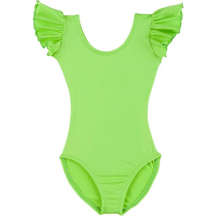 Green Ballet Leotard with Flutter Sleeves | Buy a Lime Green Leotard ...